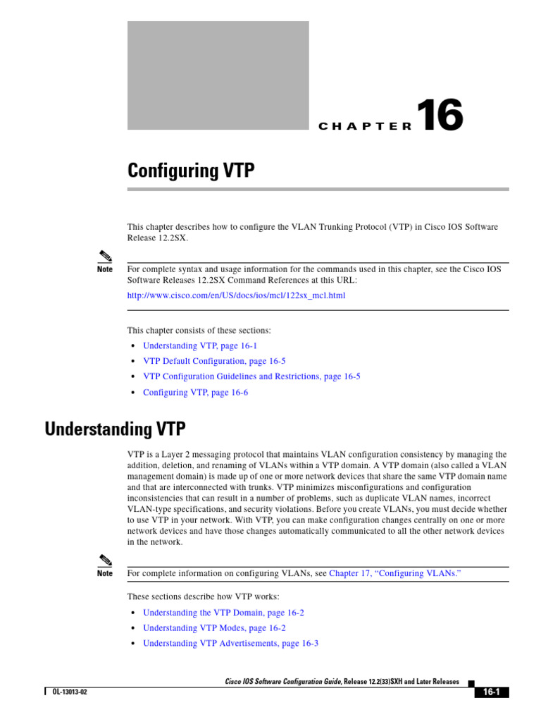 Configuring VTP | PDF