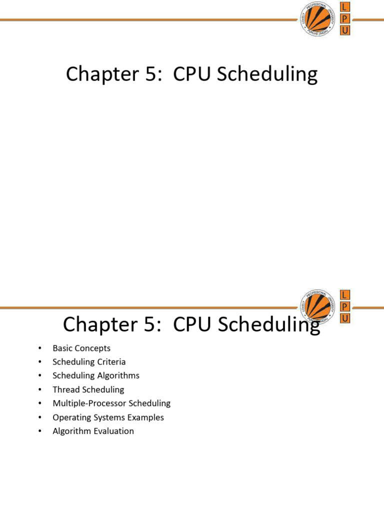 CPU Scheduling | PDF