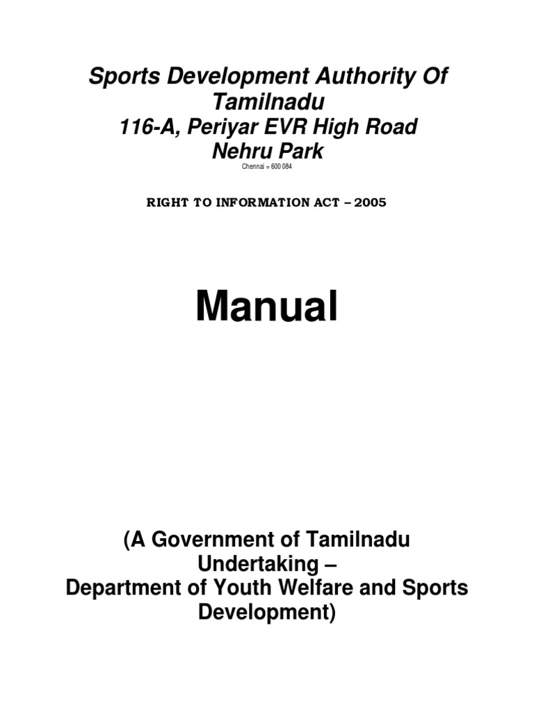 Handbook SDA | PDF | Tamil Nadu | Sports