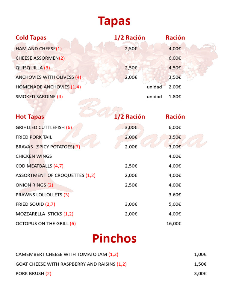 English Menu | PDF