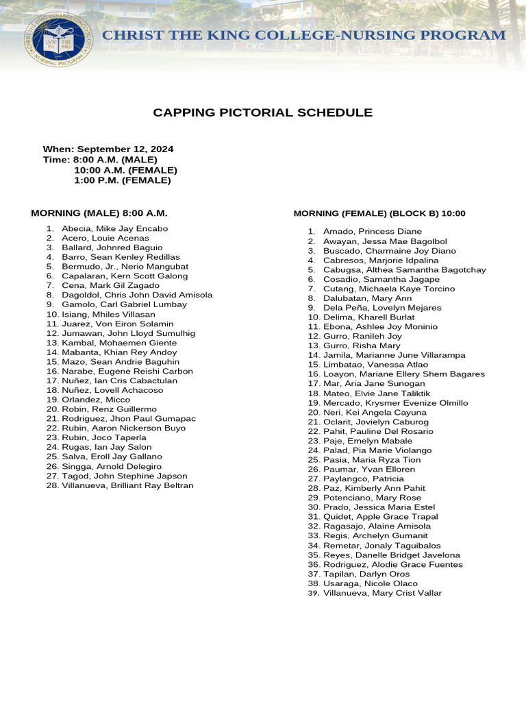 Capping-Pictorial-Schedule | PDF