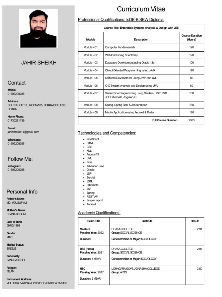 Sample CV-1 | PDF