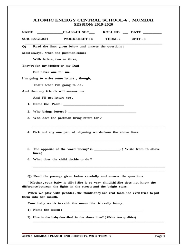 Worksheet 1 | PDF