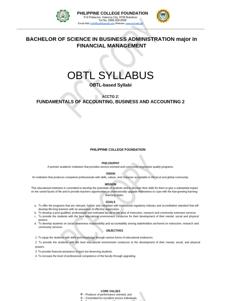 Acctg 2 Obtl | PDF