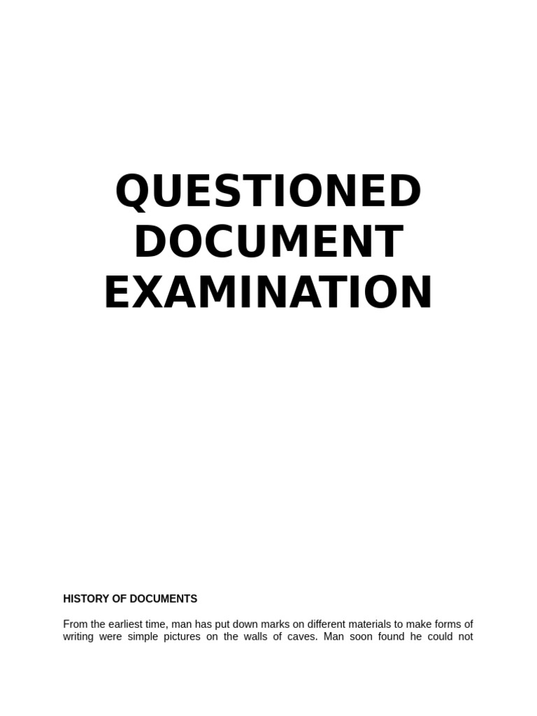 Questioned Document Examination: History of Documents | PDF
