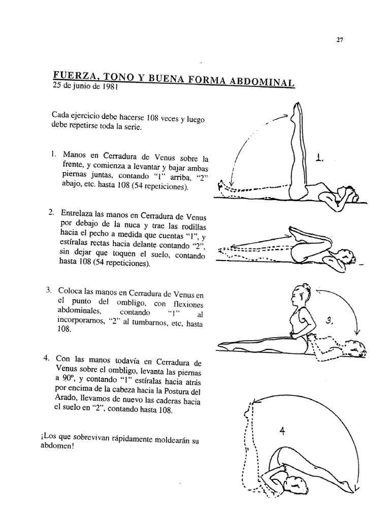 Ejercicios Fuerza, Tono y Buena Forma Abdominal | PDF