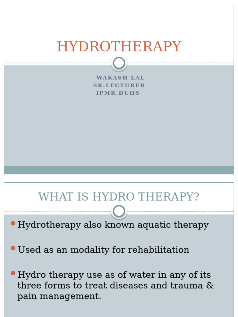 Hydrotherapy | PDF