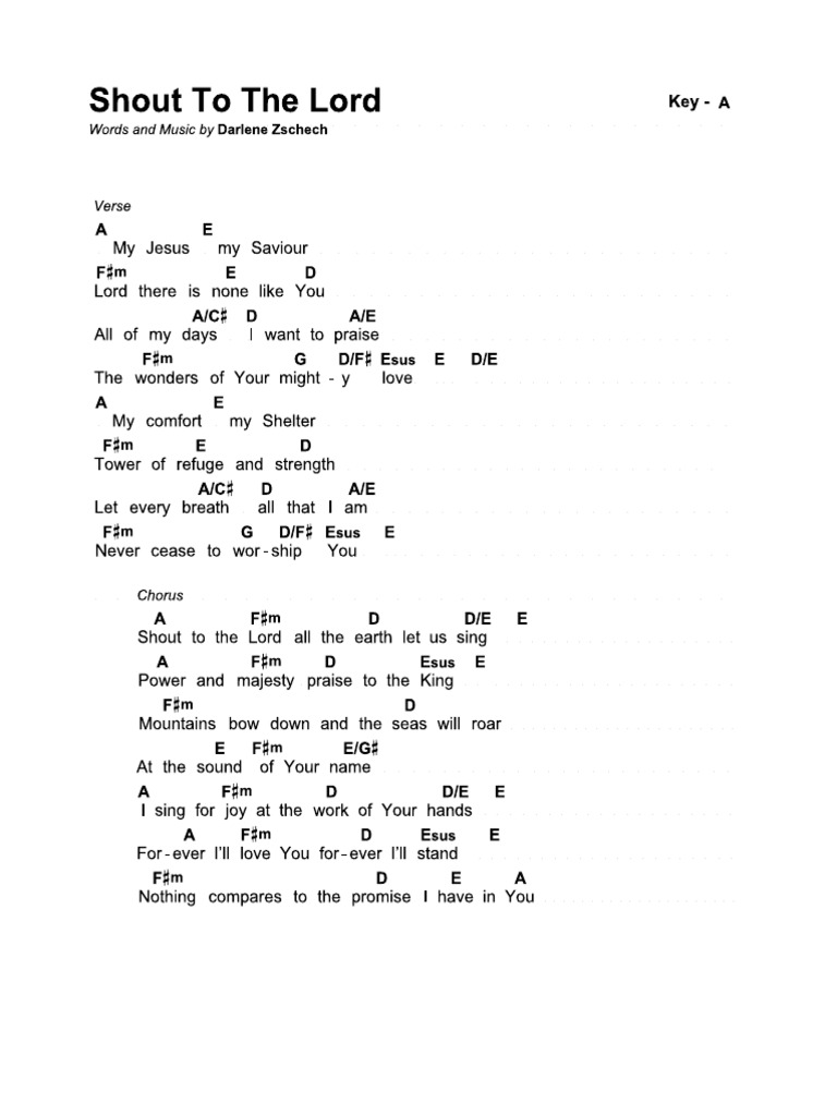 Shout To The Lord Chord | PDF