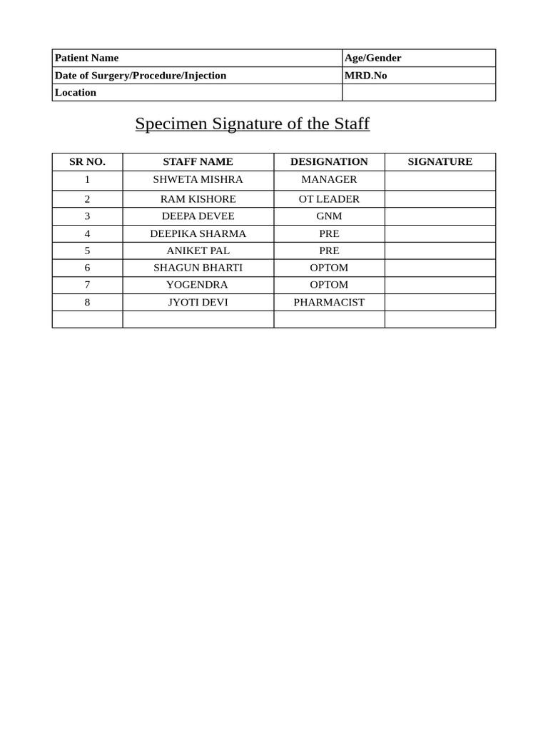 Staff Signature | PDF