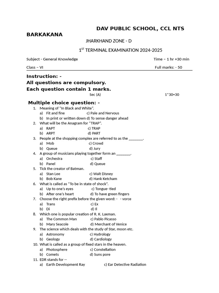 DAV Public School | PDF