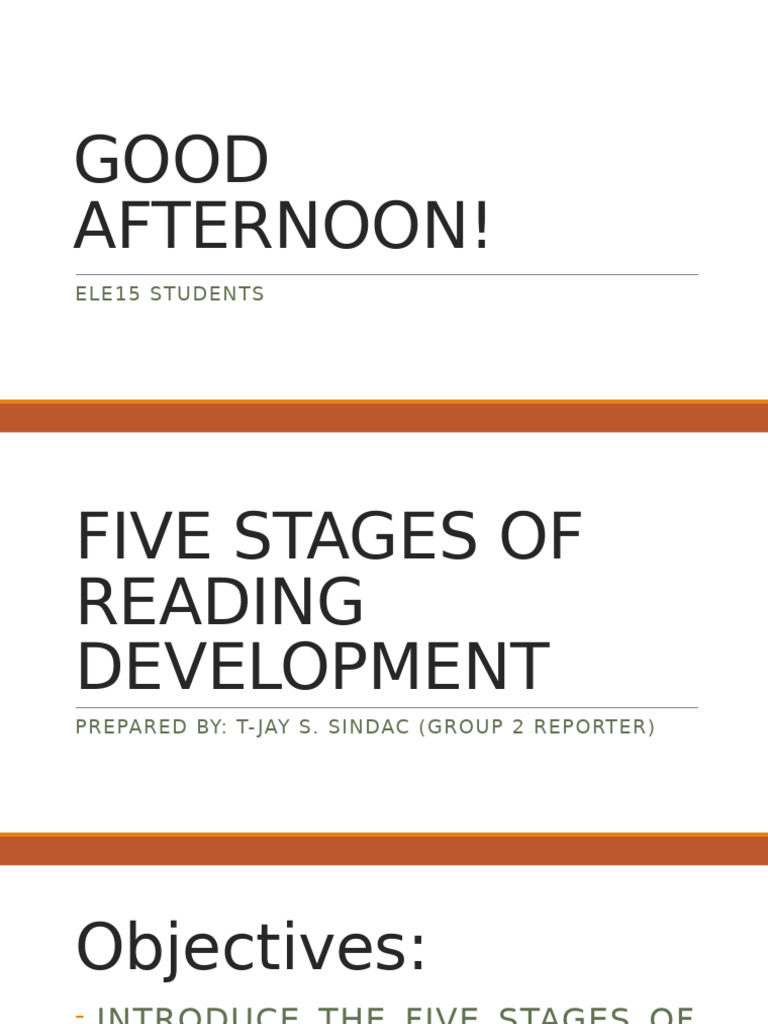 Five Stages of Reading Development | PDF