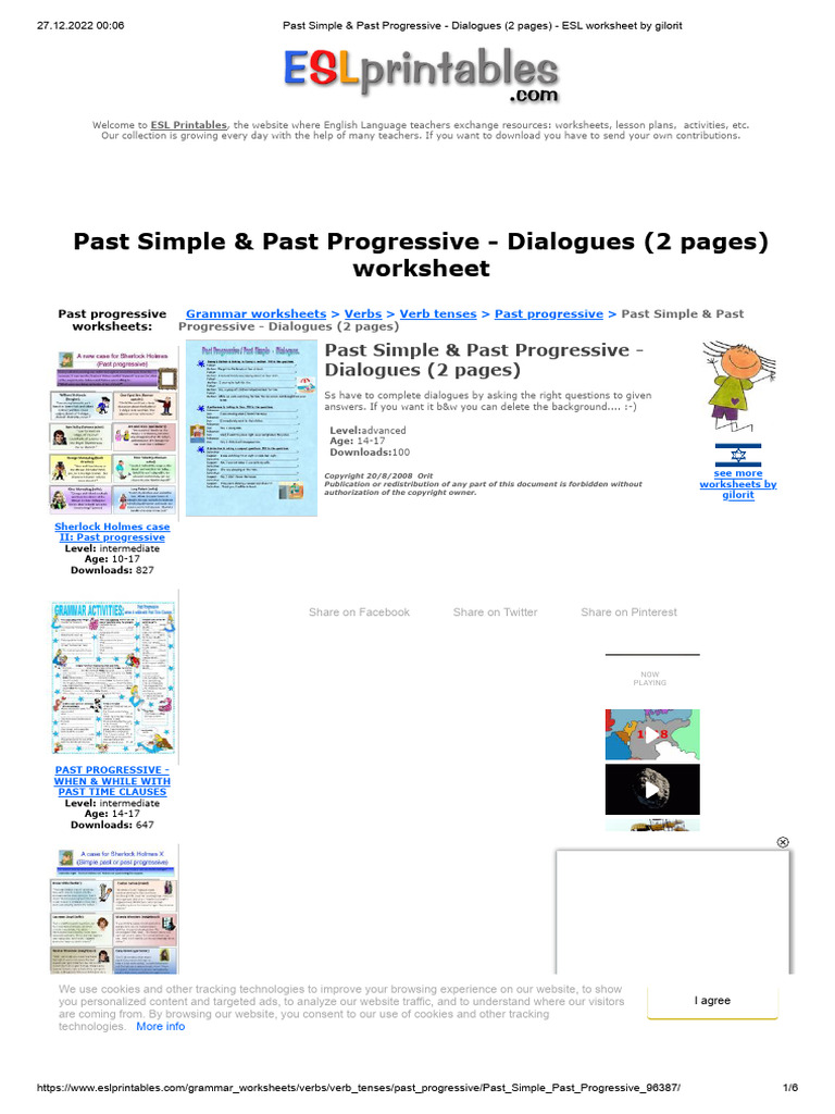 Past Simple & Past Progressive - Dialogues (2 Pages) - ESL Worksheet by ...