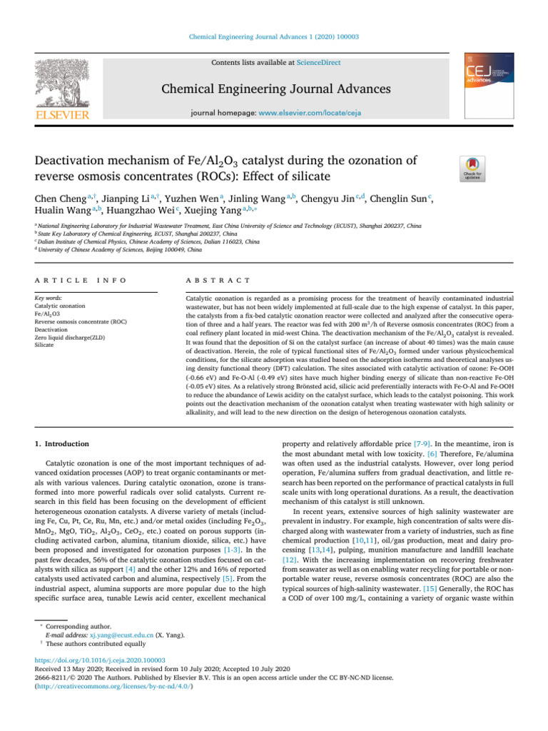 Deactivation Mechanism of Fe Al2O3 Catalyst During The - 2020 ...