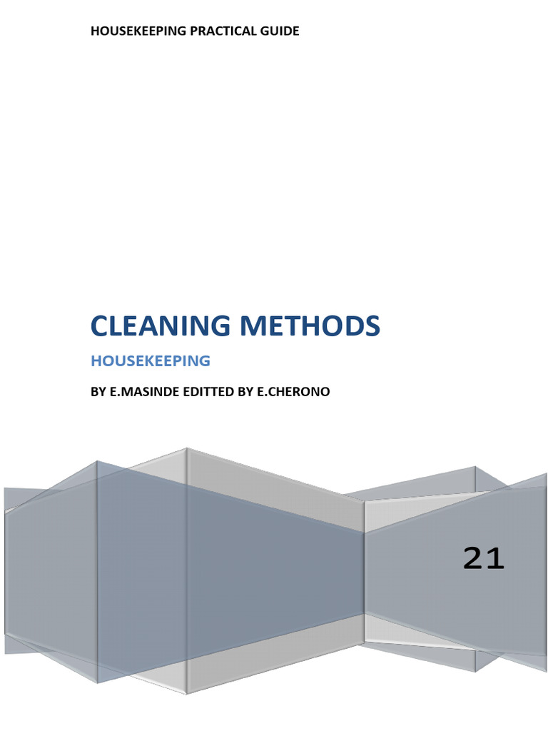 Housekeeping Cleaning Methods Guide | PDF | Vacuum Cleaner | Toilet