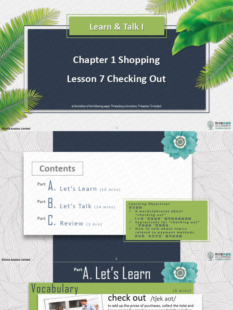 Checking Out Conversation - Learn and Talk | PDF | Credit Card | Cash