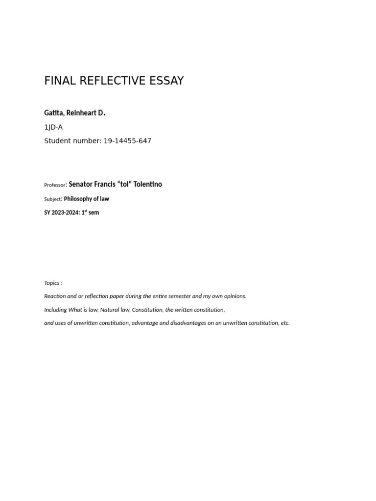Philaw - Reflective Paper | PDF