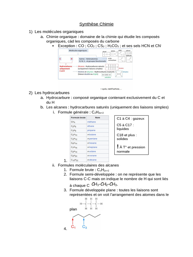Synthèse Chimie Organique | PDF