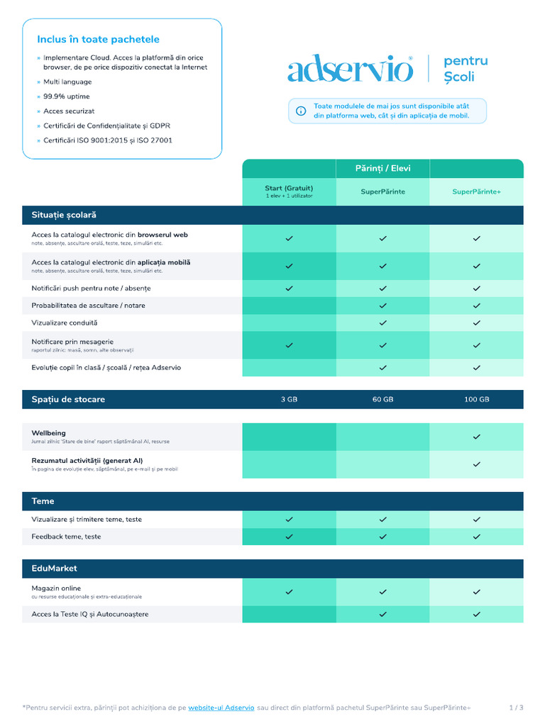 Adservio Elevi Parinti | PDF