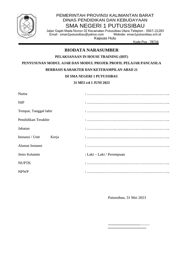 biodata Narasumber | PDF biodata Narasumber | PDF