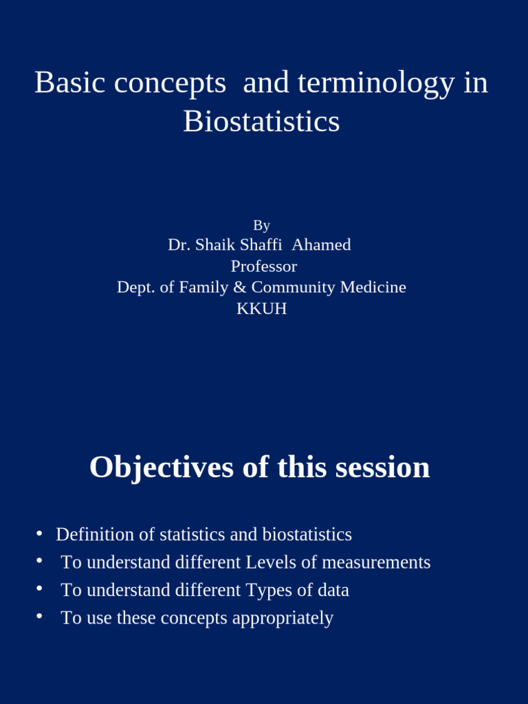 20 - Basic Concepts and Terminology in Biostatistics (SepI2020) | PDF | Level Of Measurement ...