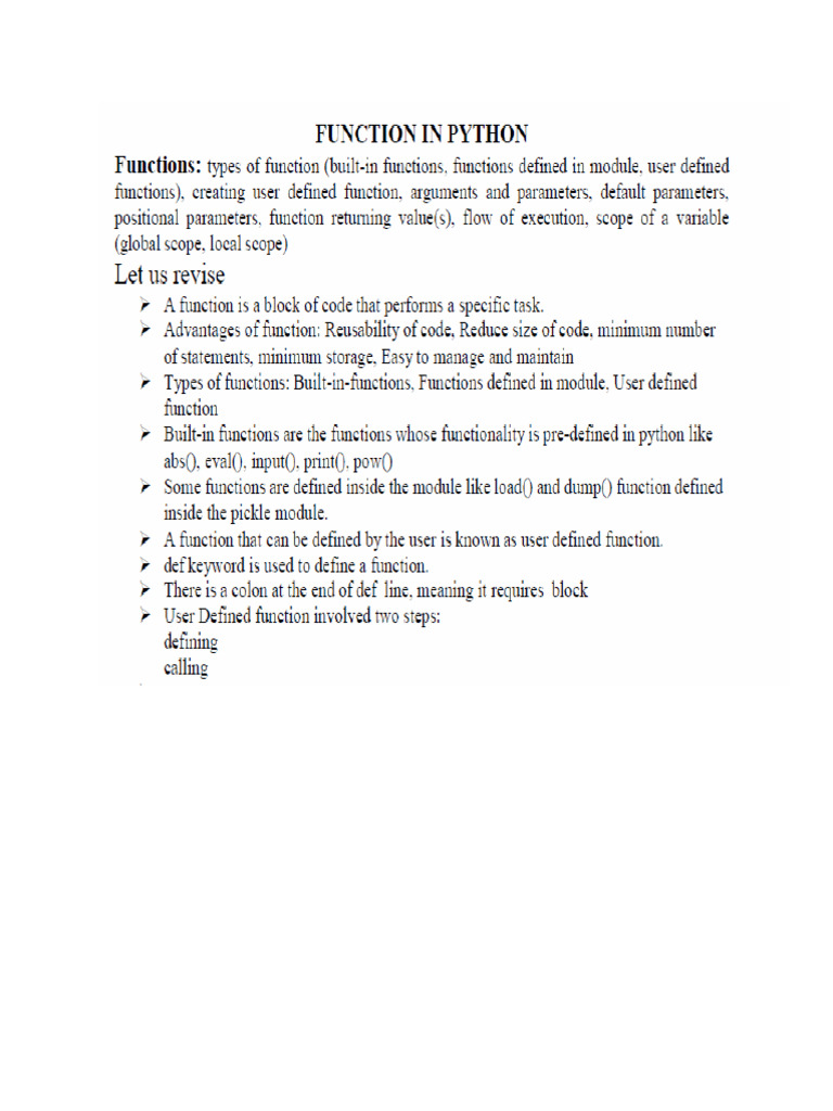 Functions-ONE Word Ref | PDF