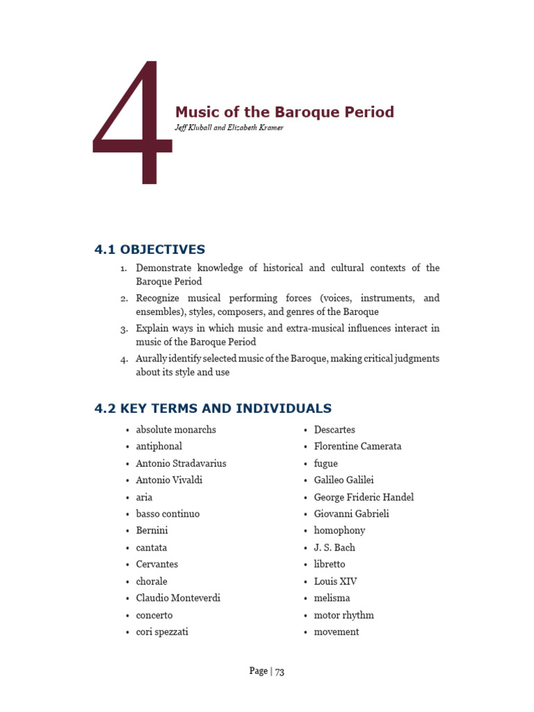C4 Music of The Baroque Period | PDF