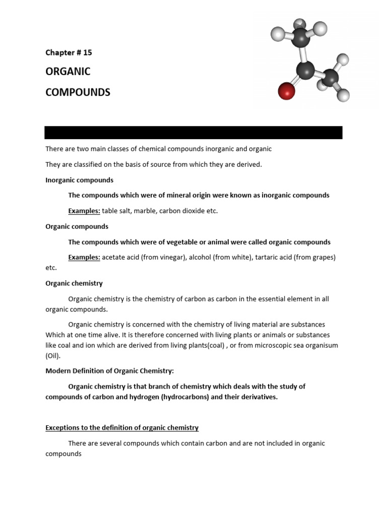 Organic Compounds | PDF