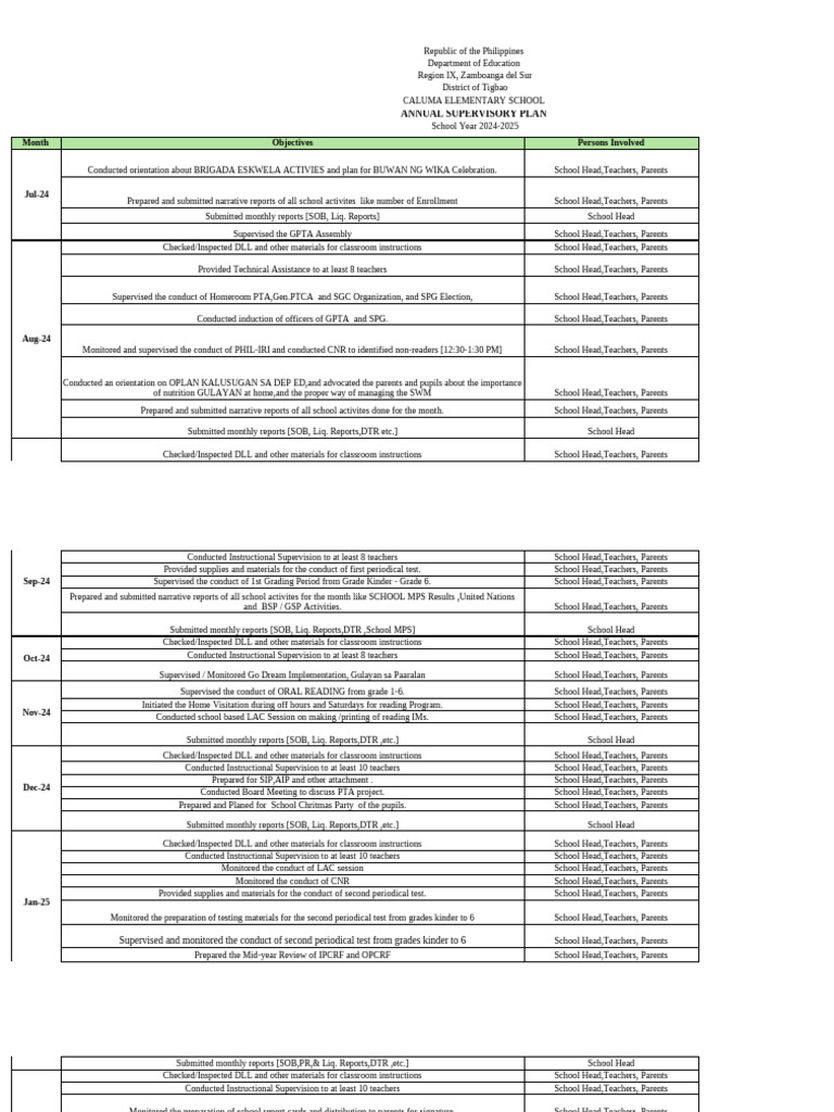 Annual Supervisory Plan 2024 | PDF