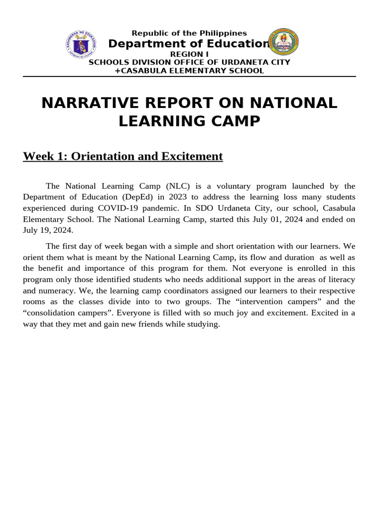 NLC Narrative Report | PDF