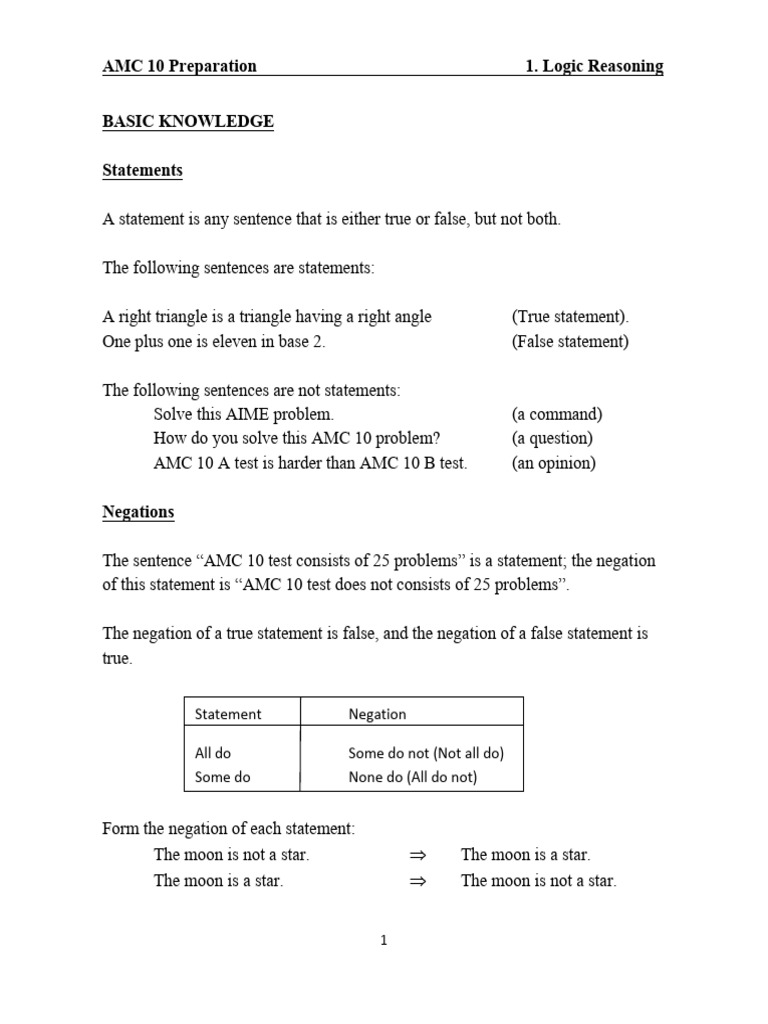 Chapter1 Logic Reasoning | PDF