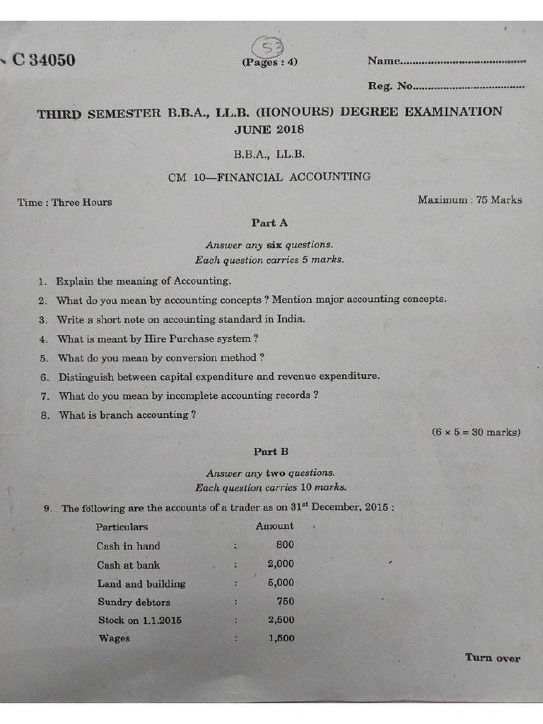 3rd Sem BBA LLB 2018 | PDF