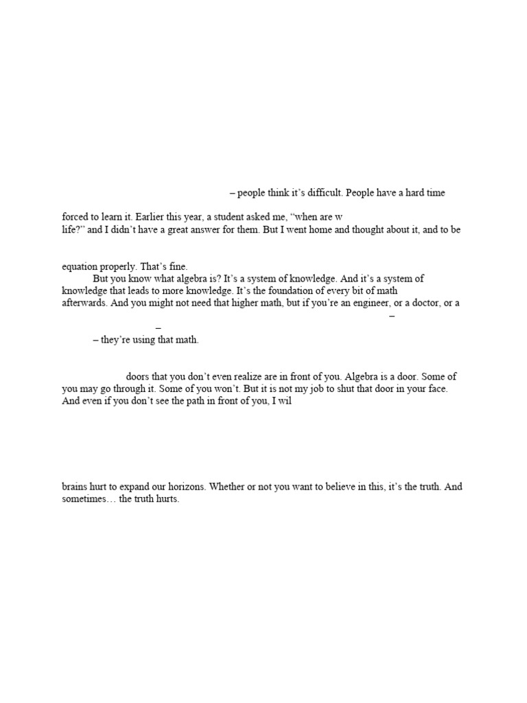 From Math Any Monologue | PDF