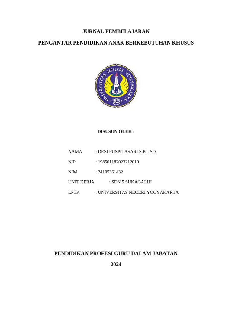 Jurnal Pembelajaran Pedidikan Inklusif Bu Desi Upload | PDF