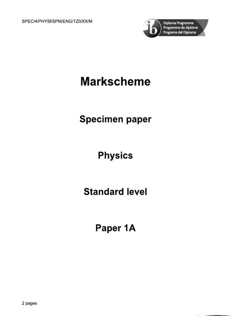 Physics SL Paper 1A Answers | PDF