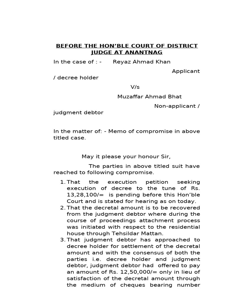Compromise Deed Decree | PDF