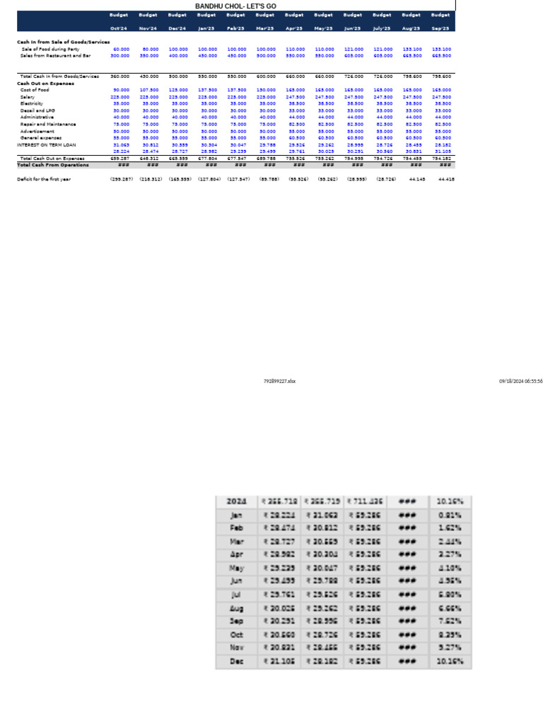 CFI Cash Budget Template | PDF