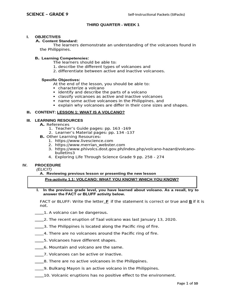 Science 9 Q3 Week 1 | PDF