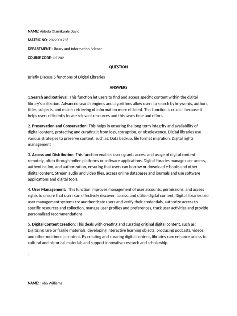 LIS 206 Assignment | PDF