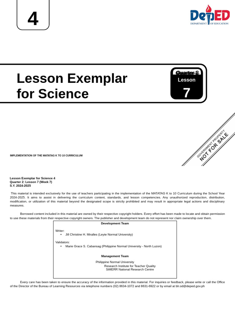 Q2 - LE - Science 4 - Lesson 7 - Week 7 | PDF