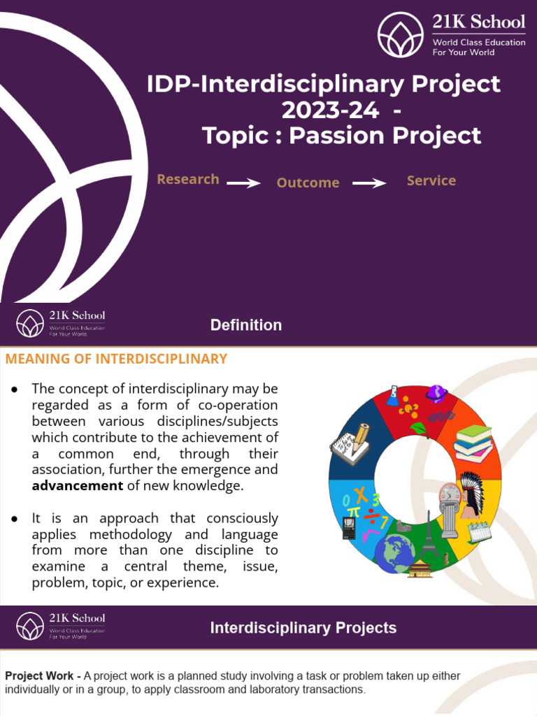 Passion Project - Interdisciplinary Project(British Middle School) 2023-24 .Pptx | PDF