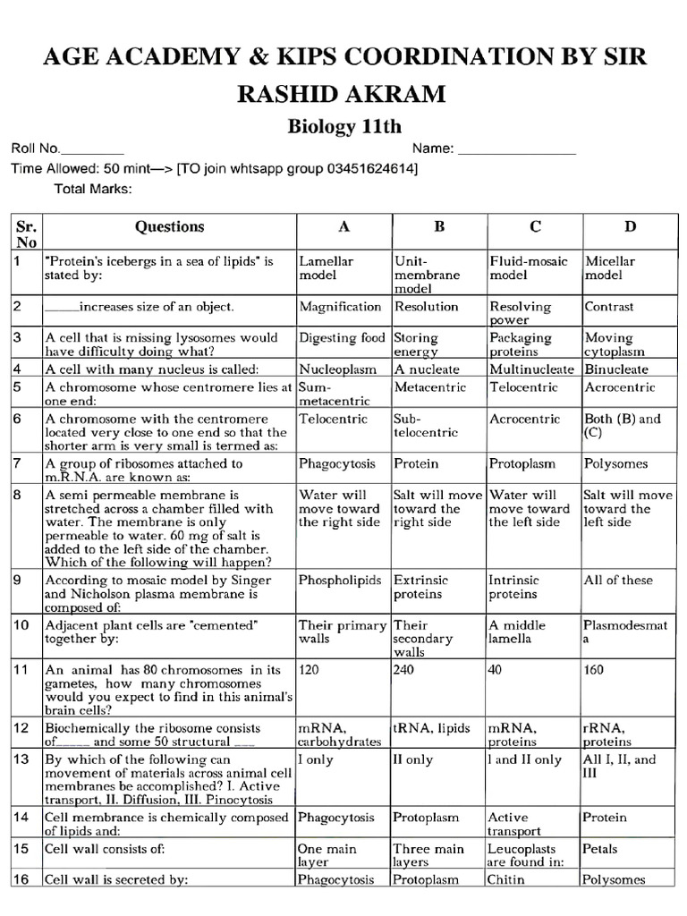 Cell Structute and Function by AGE ACADEMY Coordination With Kips | PDF