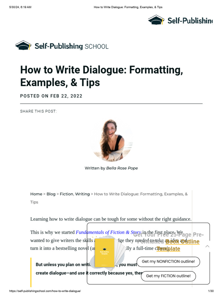 How To Write Dialogue - Formatting, Examples, & Tips | PDF