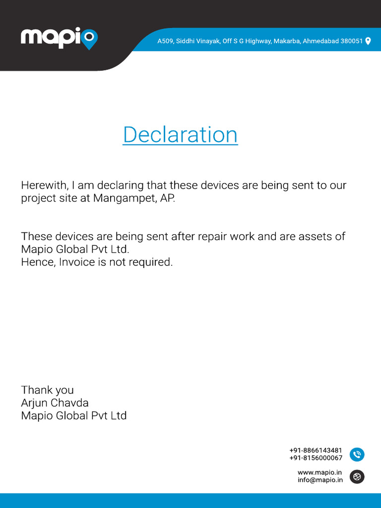 DTDC Declaration | PDF