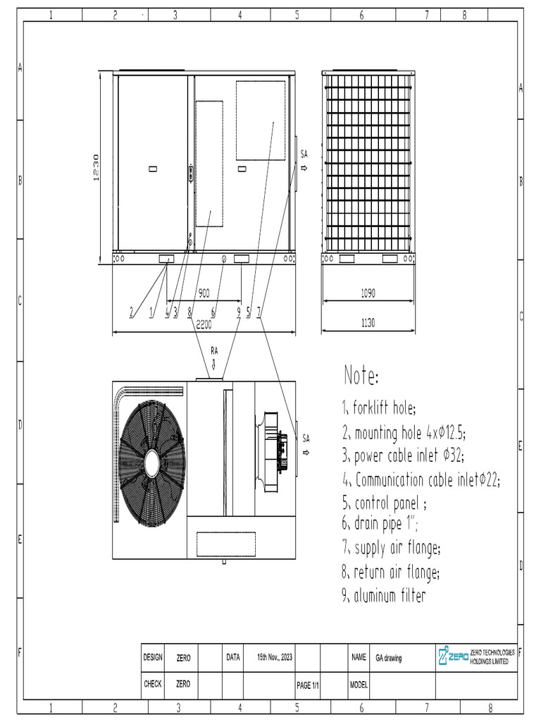Final- Skyair Zprc35hpdxt Ga Drawing | PDF