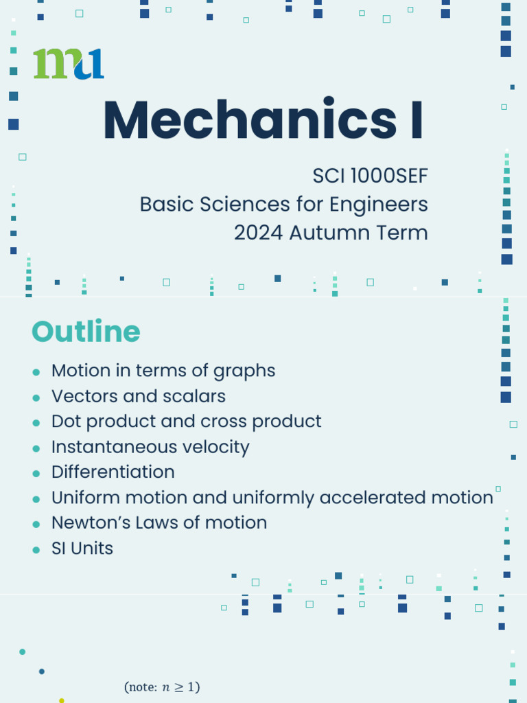 Mechanics 1 | PDF
