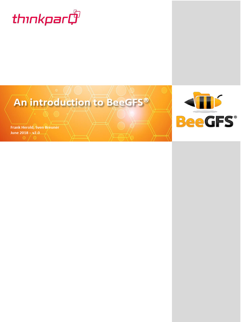 Introduction To BeeGFS by ThinkParQ | PDF | File System | Computer Data Storage