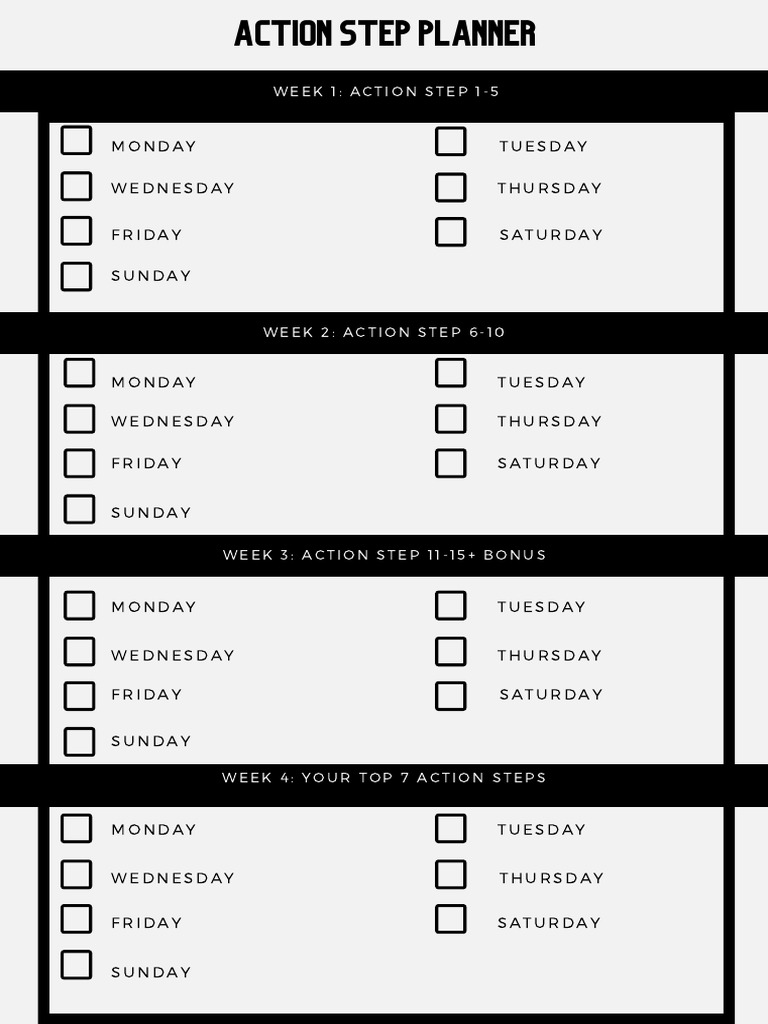 Action Step Planner | PDF
