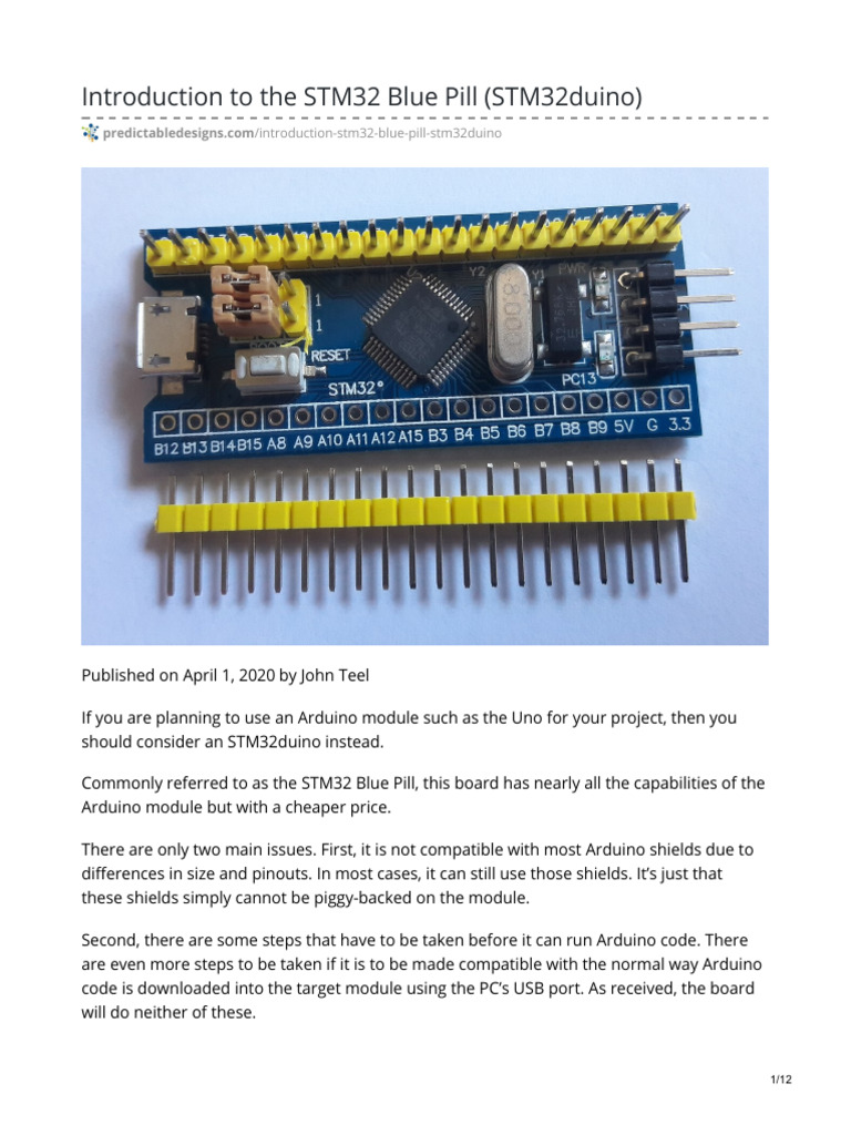 Introduction To The STM32 Blue Pill STM32duino | PDF