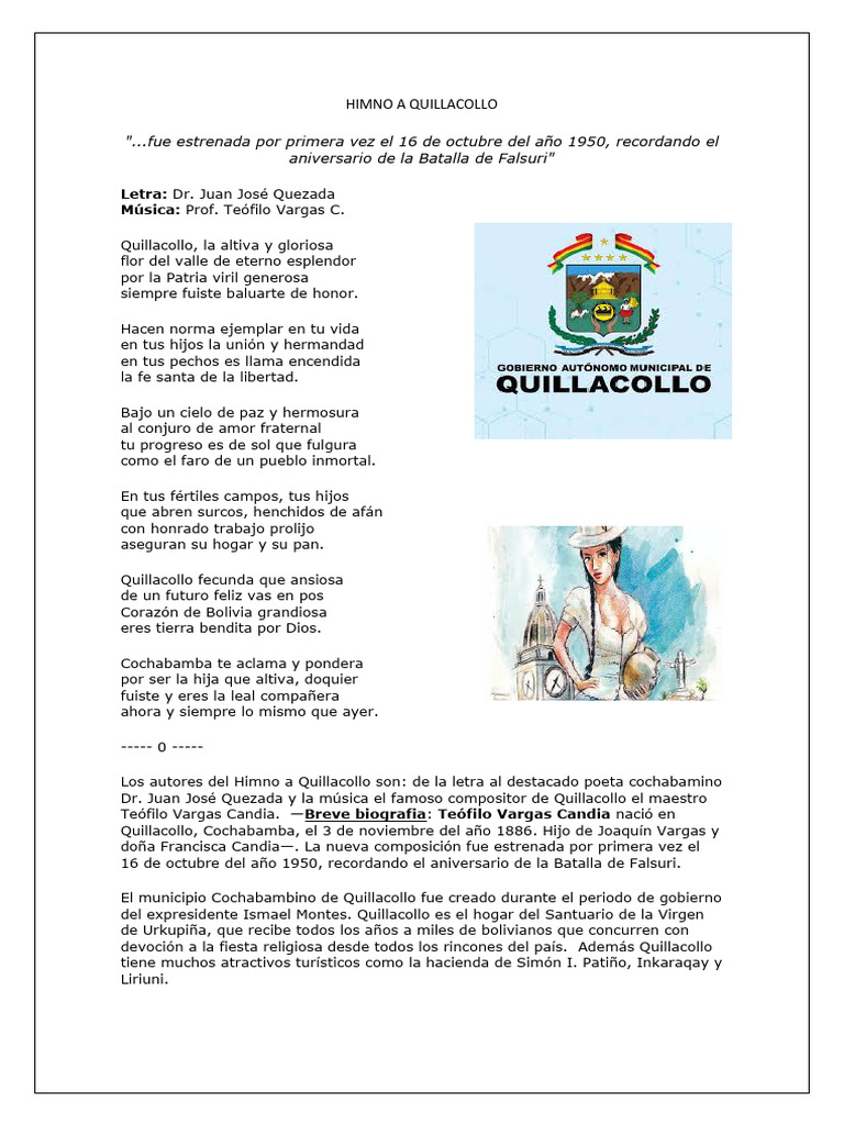 Himno A Quillacollo | PDF