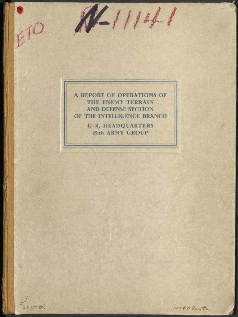 A Report of Operations of The Enemy Terrain and Defense Section of The ...